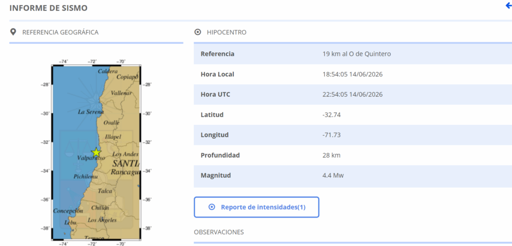 Sismo sacude a la zona central de Chile: Revisa magnitud y epicentro ...